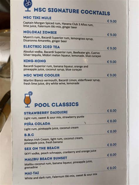 MSC Sports Bar Menu: Tasty Bites & Drinks to Fuel Your Game Night ...